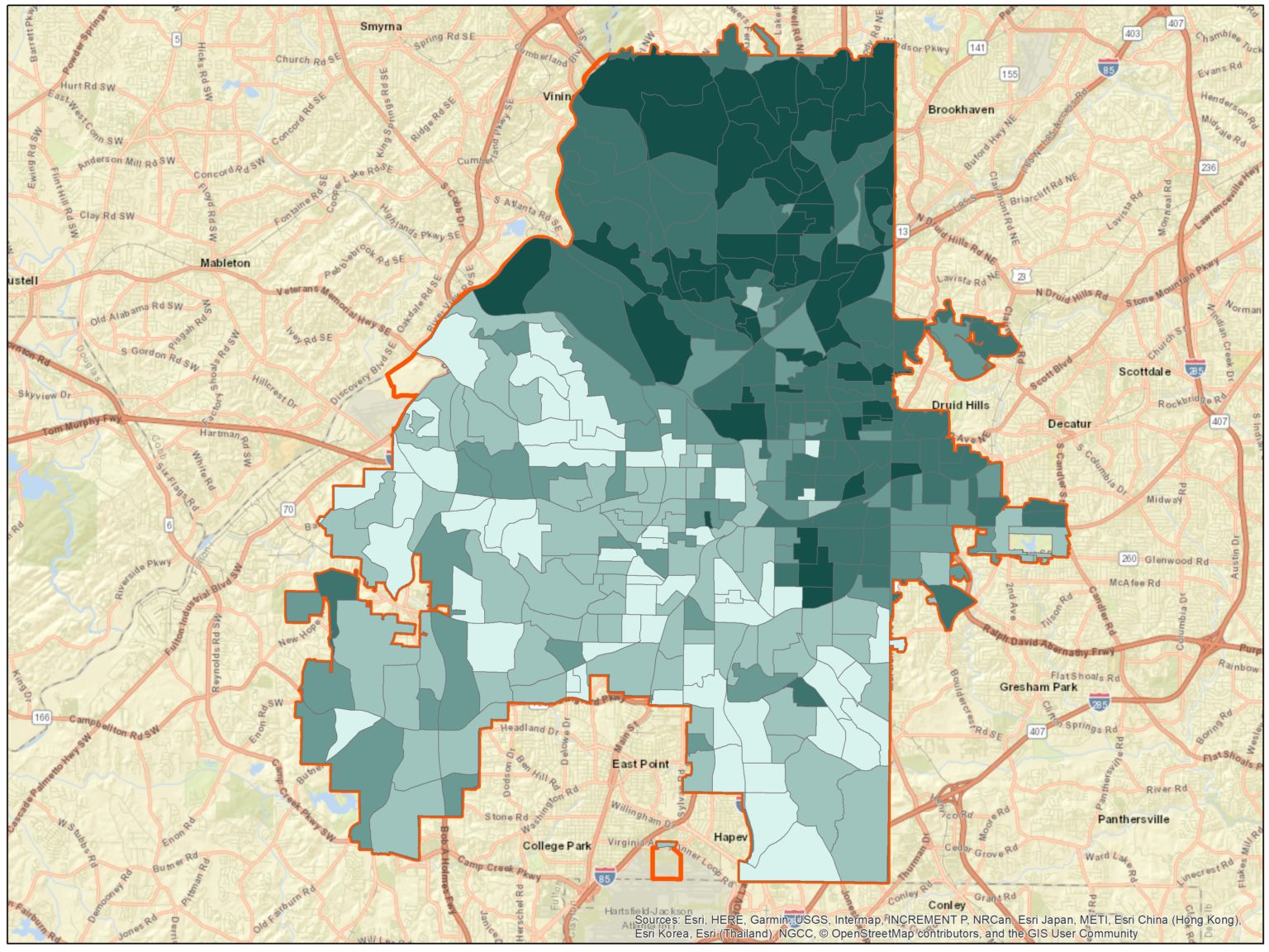 Atlanta Educational Attainment by Census Block Group – UREx SRN Data Portal