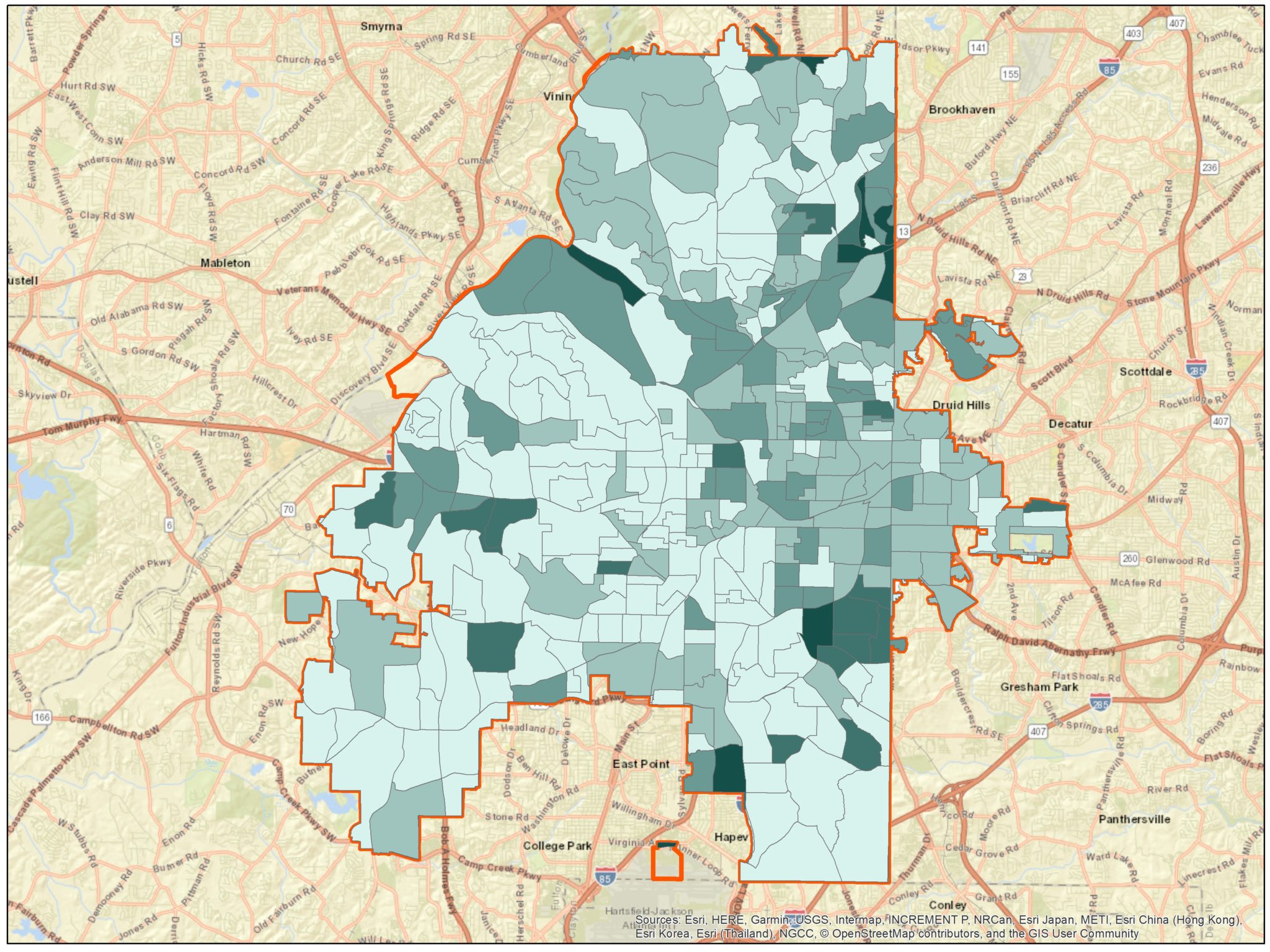 Latin/Hispanic Residents by Census Block Group – UREx SRN Data Portal